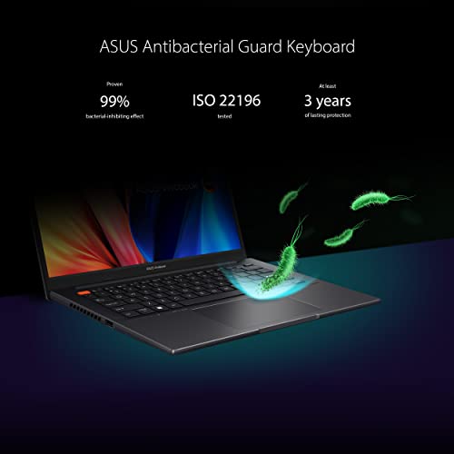 ASUS VivoBook S 14 OLED Slim Laptop, 14” 2.8K 16:10 Display, Intel Evo Platform, Intel Core i7-12700H CPU, 16GB RAM, 512GB SSD, Windows 11 Home, Indie Black, K3402ZA-DB74