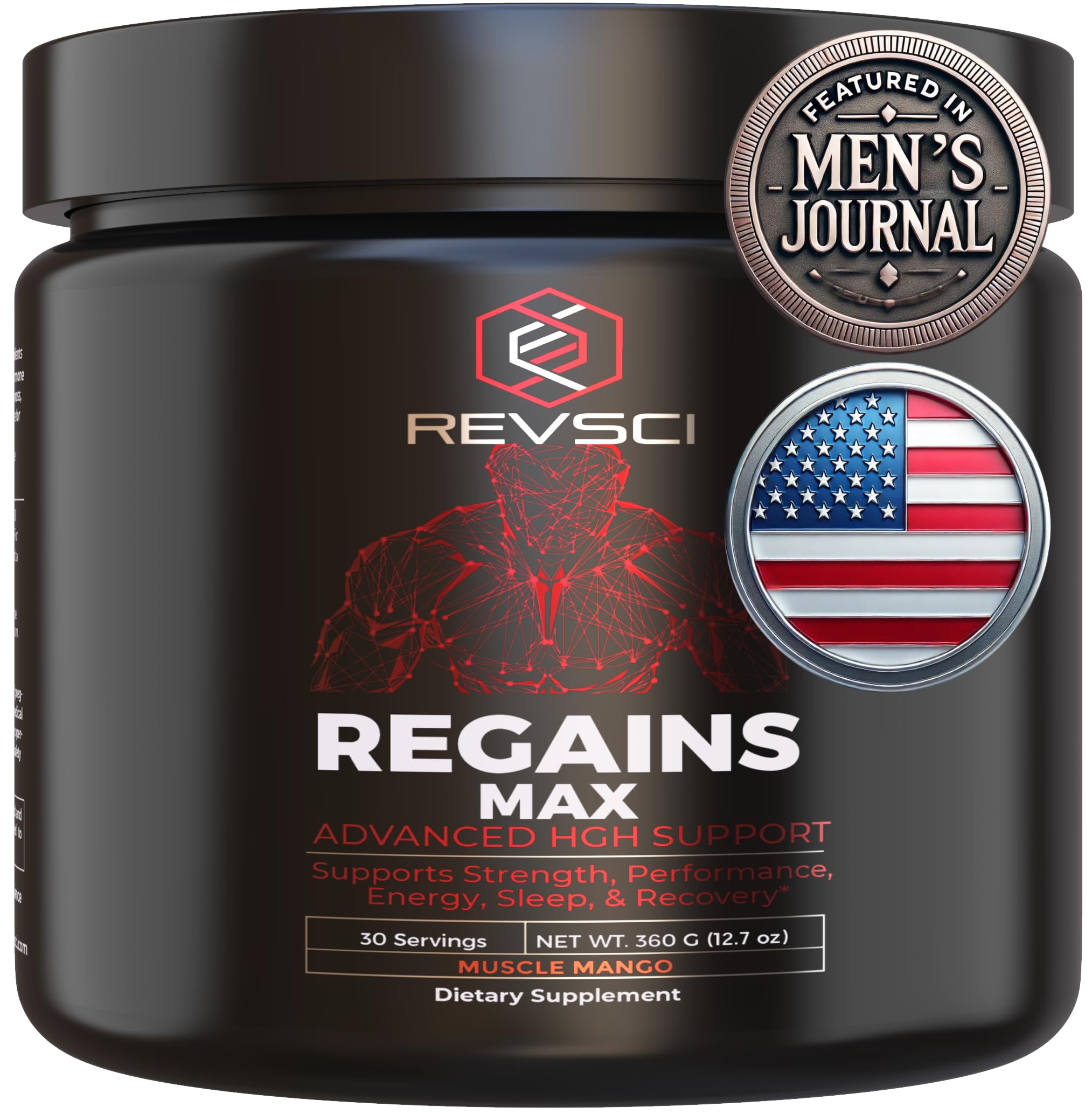 HGH Supplements for Men & Women, REVSCI Regains Max Amino Acids Supplement, Post Workout Recovery Powder, Anabolic Muscle Recovery & Muscle Builder for Men, HGH Human Growth Hormone Booster Supplement