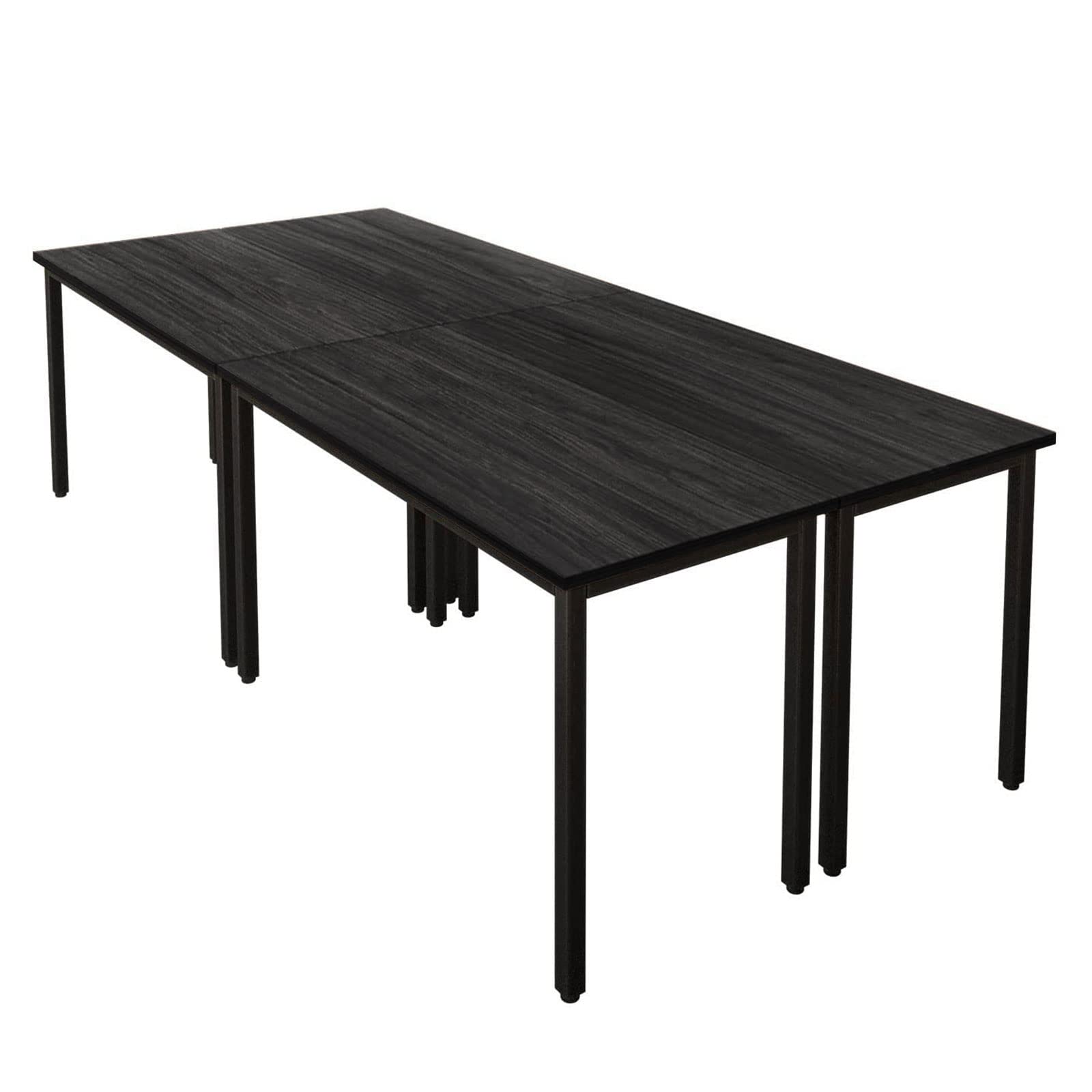 Bonzy Home Conference Tables 8ft Office Computer Desk for Meeting Room Study Writing Printer Podcast Table Save Space Design for 10 People Modern Black 4PCS (94.4"x47.2"x29.5", Black)