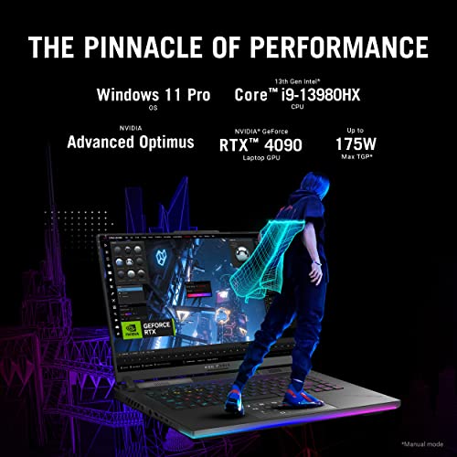 ASUS ROG Strix Scar 16 (2023) Gaming Laptop, 16” Nebula HDR QHD 240Hz/3ms, 1100 nits, Mini LED, GeForce RTX 4090, Intel Core i9-13980HX, 32GB DDR5, 2TB PCIe, Wi-Fi 6E, Windows 11 Pro, G634JY-XS97