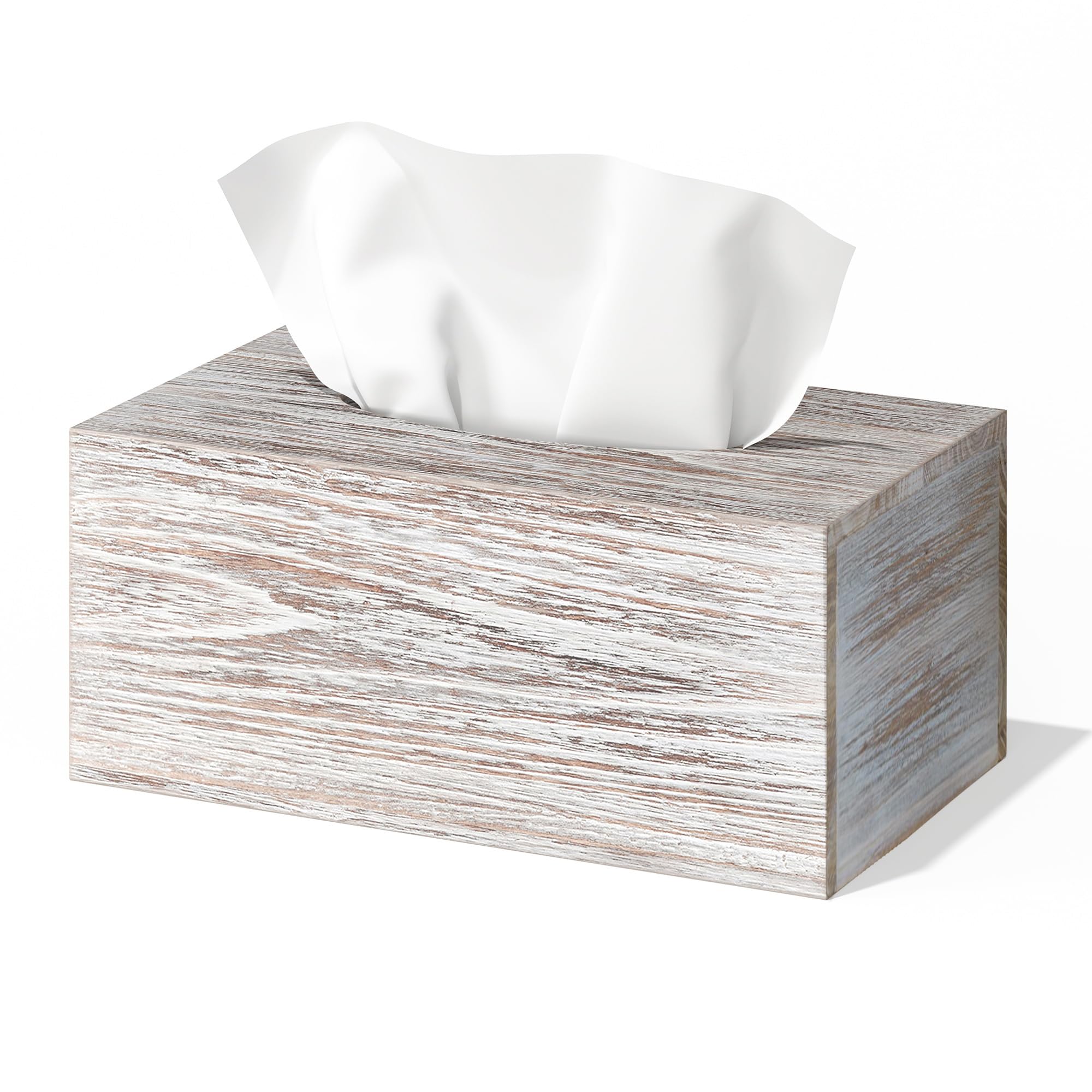 Barnyard Designs Rustic Distressed Wooden Rectangular Tissue Box Cover - Decorative Bathroom Facial Tissue Box Holder Farmhouse Country Decor, 10.5β x 6β x 4.5β