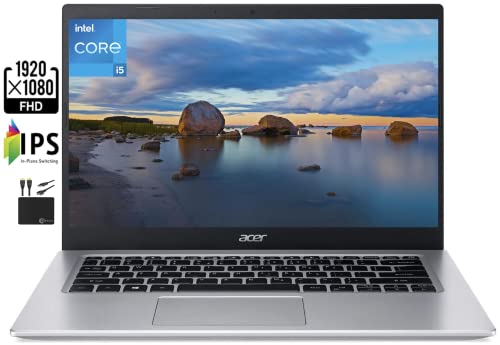 Acer 2022 Aspire 5 14" FHD IPS Thin & Light Laptop, Quad-Core Intel i5-1135G7 (Upto 4.2GHz, Beat i7-1065G7), Iris Xe Graphics, 20GB RAM, 1TB PCIe SSD,WiFi 6,Webcam, 10h Battery, Win 11+MarxsolCables