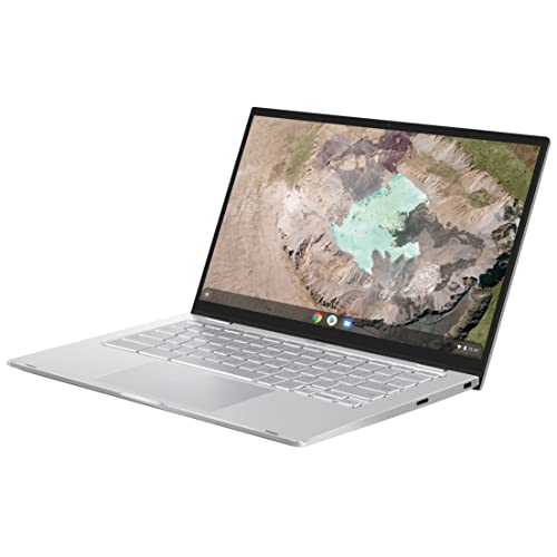 ASUS C425 Chromebook Computer, 14" FHD Laptop, Intel Core M3-8100Y up to 3.4GHz, 8GB RAM, 64GB eMMC, 802.11AC WiFi, Bluetooth, Backlit Keyboard, Silver, Chrome OS, BROAG USB Extension Cable