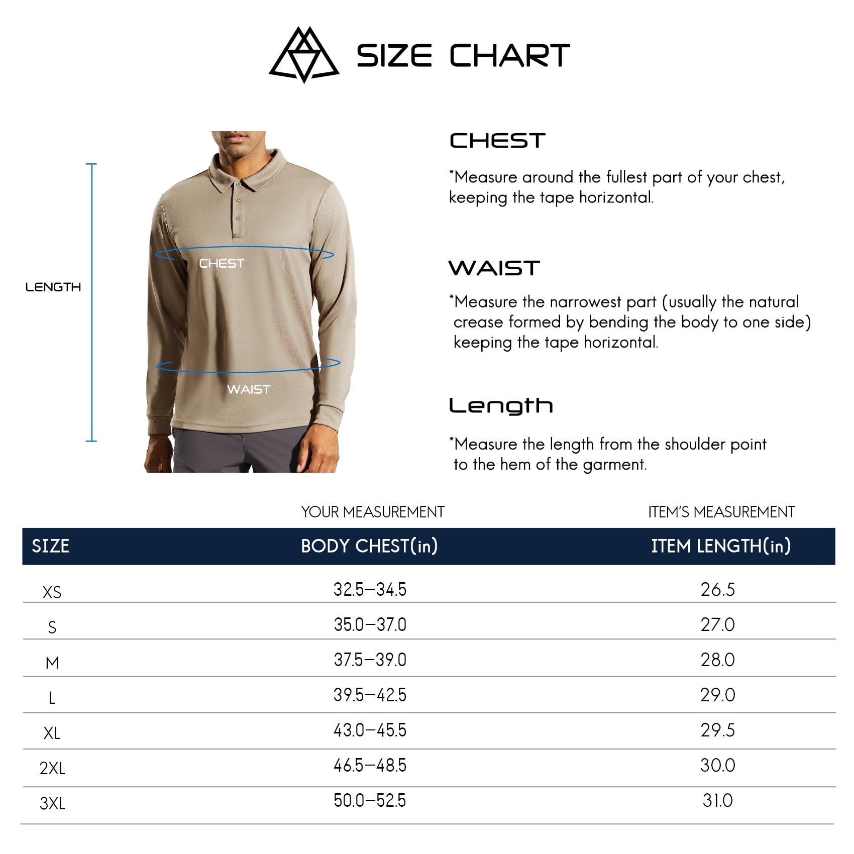 Haimont Mens Polo Shirts Golf Long Sleeve Lightweight Polyester Collared Tshirt Moisture Wicking Regular Fit, Khaki, XL