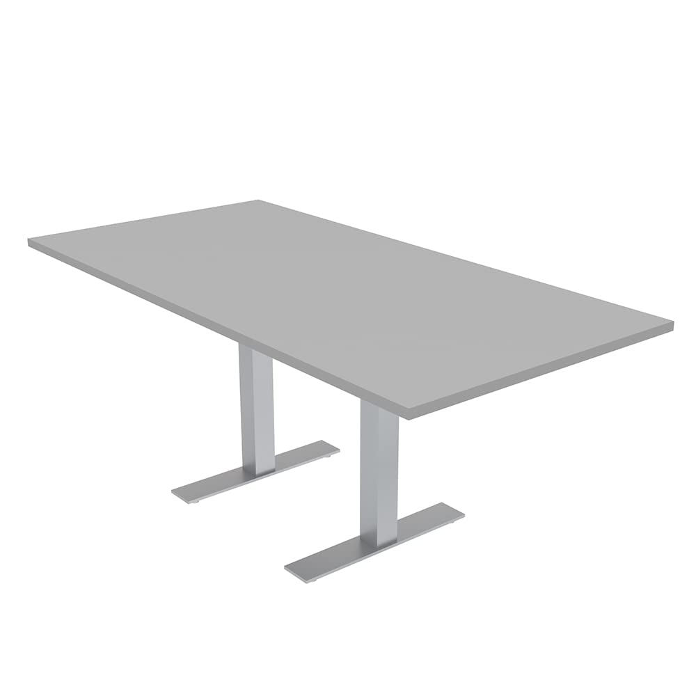 SKUTCHI DESIGNS INC. 3X6 Conference Table with T-Legs | Rectangle Shaped | 6 Person Table | Harmony Series | Light Gray
