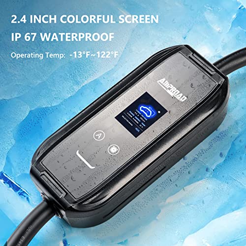 AMPROAD iFlow P9 EV Charger Level 2, 10 to 40 Amp, 110-240V Universal EVSE, Versatile for Portable & Wall Charger (NEMA 14-50, 25 Feet Cable)