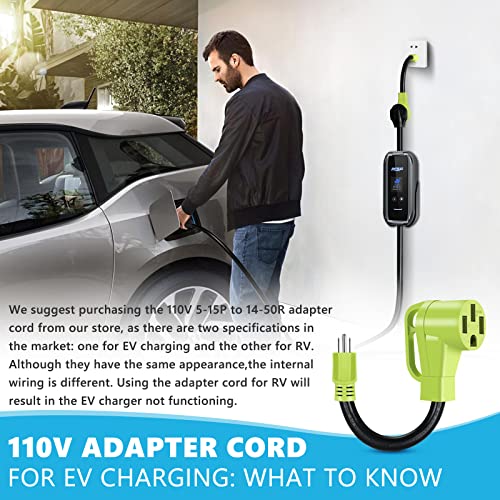 AMPROAD iFlow P9 EV Charger Level 2, 10 to 40 Amp, 110-240V Universal EVSE, Versatile for Portable & Wall Charger (NEMA 14-50, 25 Feet Cable)