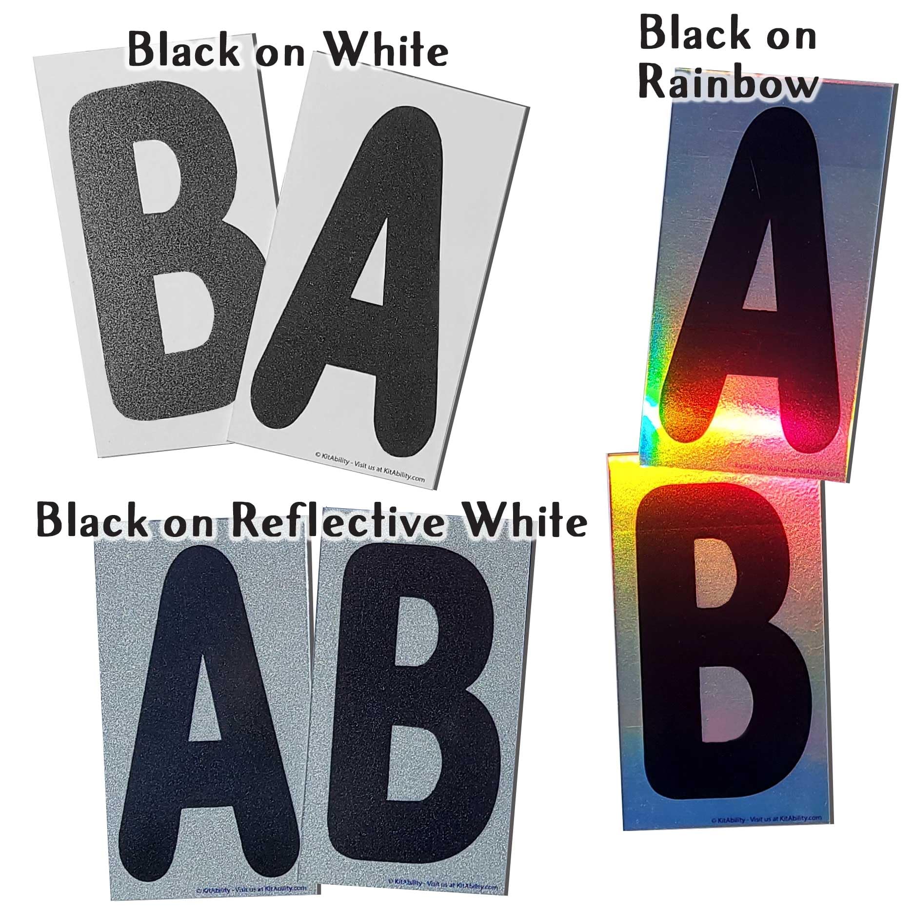 KitAbility Replacement Numbers for White Message Board Sidewalk Signs with 4 Inch Tracks, 6 of Each Number 0 to 9, Purple on White Background