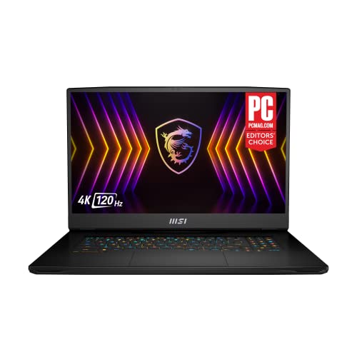 MSI Titan GT77 17.3" UHD 120Hz Gaming Laptop: Intel Core i7-12800HX RTX 3070 Ti 32GB DDR5 1TB NVMe SSD, Thunderbolt 4, USB-Type C, Cooler Boost Titan, Win11 Pro: Core Black 12UGS-009