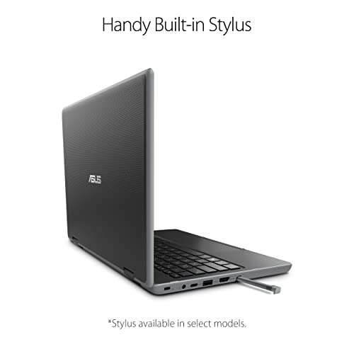 ASUS BR1100 Laptop, 11.6" HD Anti-Glare Touchscreen Display, Intel Celeron N4500, 4GB RAM, 64GB Storage, MIL-STD 810H Durability, TPM 2.0, Windows 10 Pro, Dark Grey, Stylus Included, BR1100FKA-502YT
