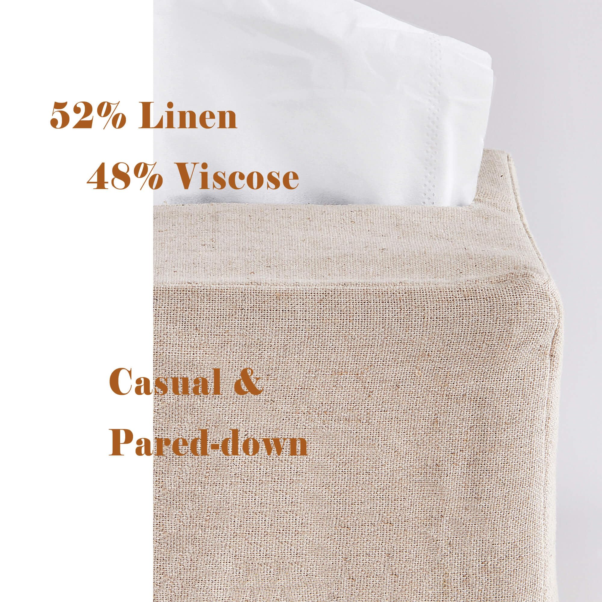 Christmas Linen Tissue Box Cover - Square Embroidered Gifts Boho Cube Holder for Bathroom Rectangle Cover Set Merry Xmas