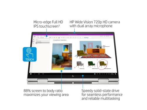 2022 HP Envy x360 2-in-1 15.6" FHD Touchscreen Laptop, Intel Core i5-1135G7, 32GB RAM, 1TB PCIe SSD, Full-Size Keyboard, Iris Xe Graphics, HD Webcam, Win 11 Pro, Silver, 32GB Snow Bell USB Card