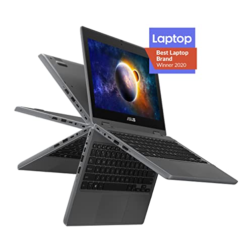 ASUS BR1100 Laptop, 11.6" HD Anti-Glare Touchscreen Display, Intel Celeron N4500, 4GB RAM, 64GB Storage, MIL-STD 810H Durability, TPM 2.0, Windows 10 Pro, Dark Grey, Stylus Included, BR1100FKA-502YT