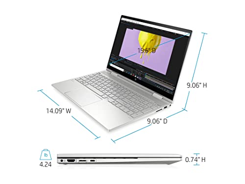 2022 HP Envy x360 2-in-1 15.6" FHD Touchscreen Laptop, Intel Core i5-1135G7, 32GB RAM, 1TB PCIe SSD, Full-Size Keyboard, Iris Xe Graphics, HD Webcam, Win 11 Pro, Silver, 32GB Snow Bell USB Card