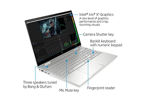2022 HP Envy x360 2-in-1 15.6" FHD Touchscreen Laptop, Intel Core i5-1135G7, 32GB RAM, 1TB PCIe SSD, Full-Size Keyboard, Iris Xe Graphics, HD Webcam, Win 11 Pro, Silver, 32GB Snow Bell USB Card