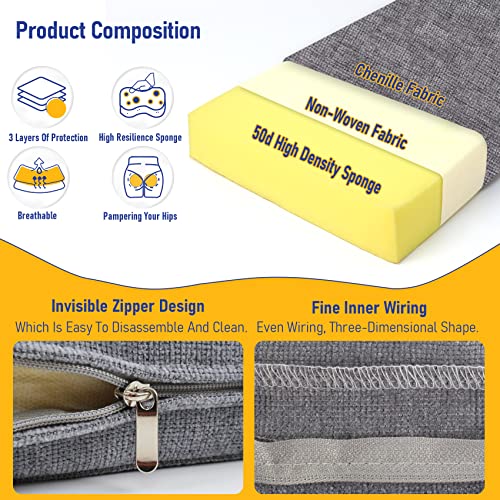 ROFIELTY Bench Cushion 36 inch, Soft Thickened Bench Cushions for Indoor Furniture, Durable Outdoor/Indoor Bench Seat Cushion,Multi-Scene Use. (36x14x2.5, Light Gray)