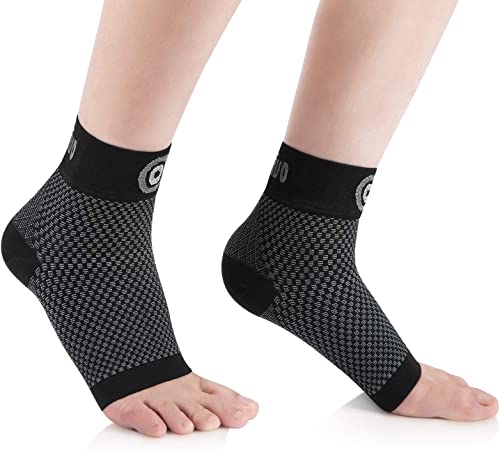CAMBIVO Plantar Fasciitis Relief Socks for Women & Men (Pair), Ankle Brace Compression Sleeve Support for All Day Wear with Arch and Ankle Support (Small)