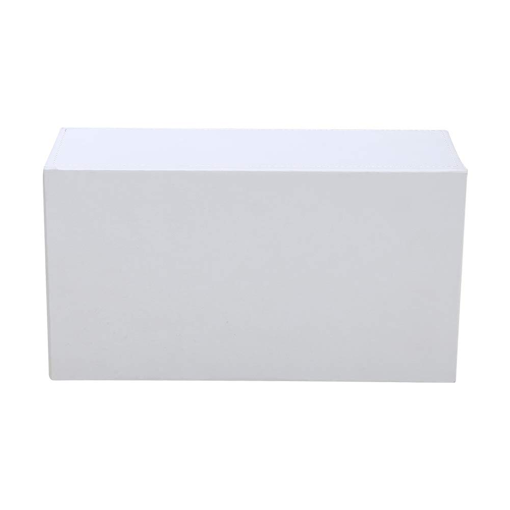 KINGFOM Rectangular PU Leather Tissue Box Cover - Facial Tissue Paper Napkin Holder for Bathroom, Home, Office, Car Automotive Decoration with Magnetic Bottom(White)