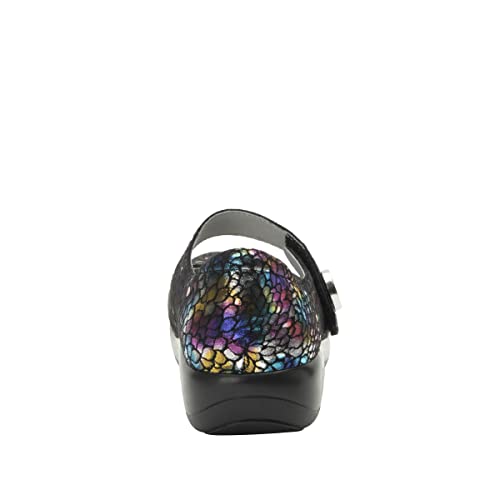 Alegria Kourtney Mary Jane Women's Comfort Shoes Minnow Rainbow Vegan Leather 7-7.5 Wide Width US