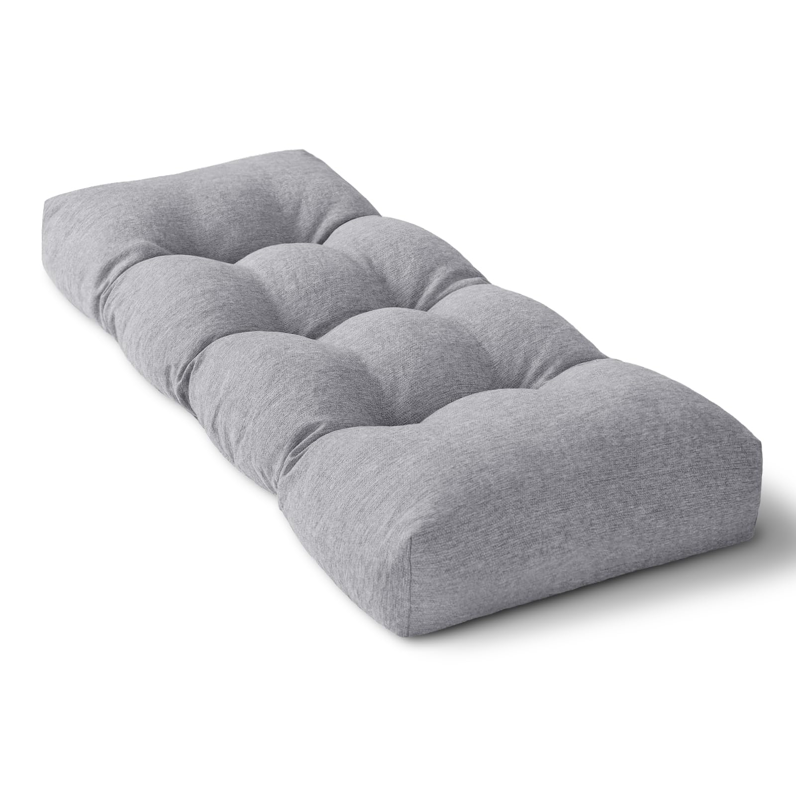 ROFIEJOX Bench Cushion 36 Inch - Polyester Brushed, High-Density Foam, Non-Slip Bottom, Soft Durable Indoor Tufted Long Seat Cushion for Window Garden Furniture (Grey, 36x14x4 Inch)