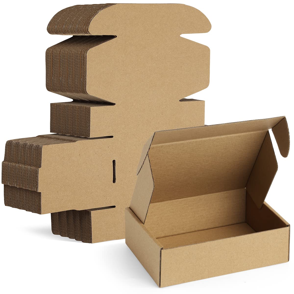Famagic 12Pack 7x5x2 Small Mailing Boxes - Brown Shipping Boxes for Small Business, Corrugated Cardboard Mailer Boxes for Packaging, Bulk