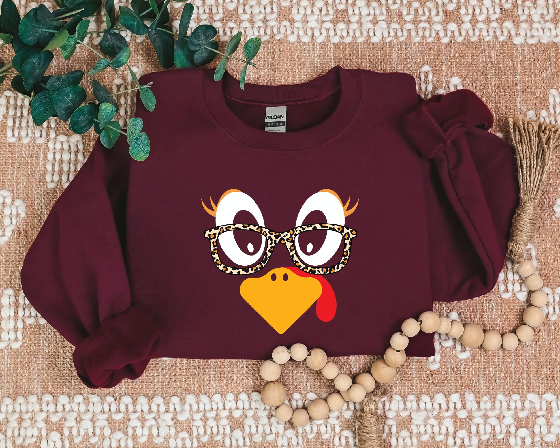 Cute Turkey Thanksgiving Sweatshirt | Thankgsiving Gift Sweater for Women | Funny Thanksgiving & Christmas Shirt