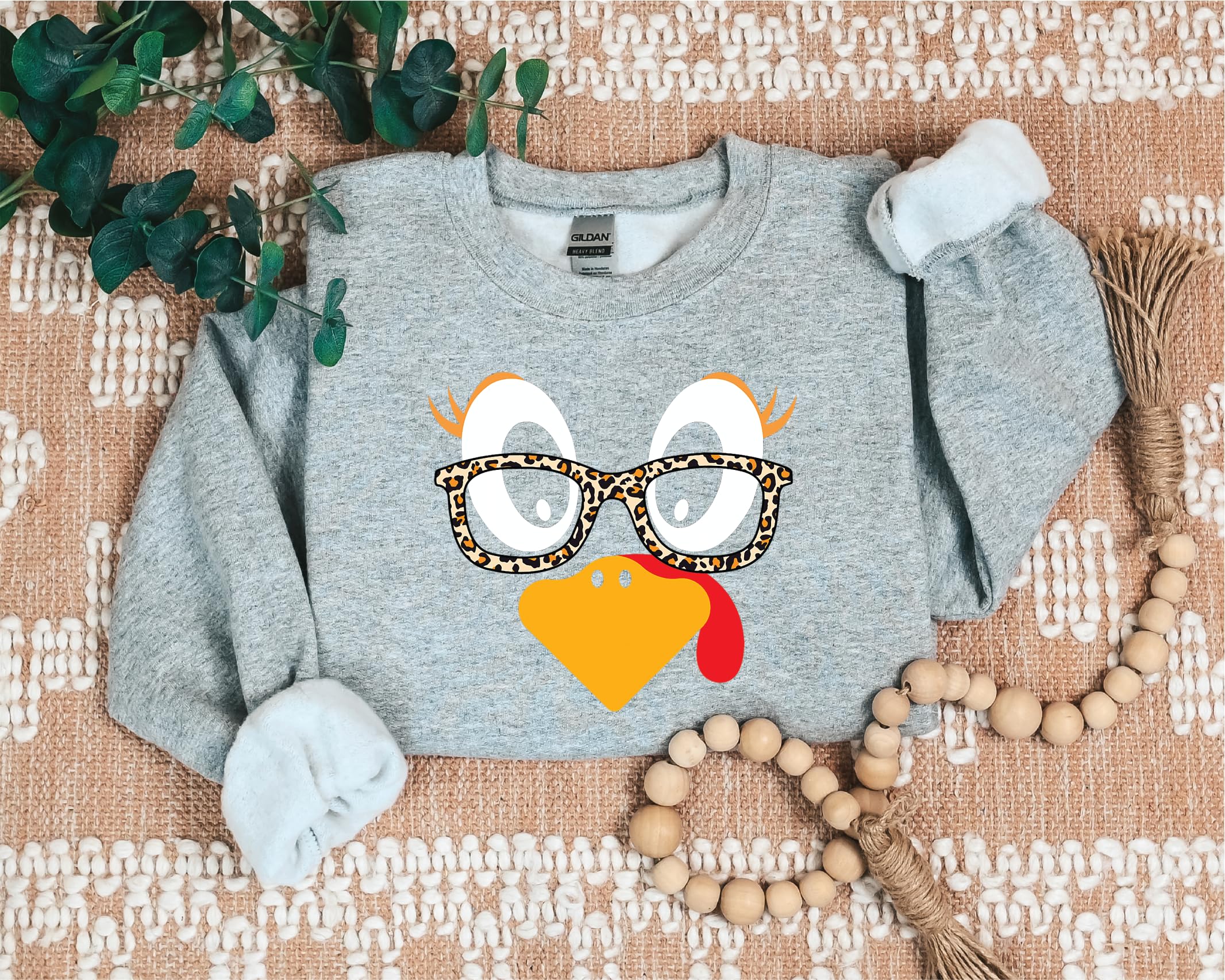 Cute Turkey Thanksgiving Sweatshirt | Thankgsiving Gift Sweater for Women | Funny Thanksgiving & Christmas Shirt