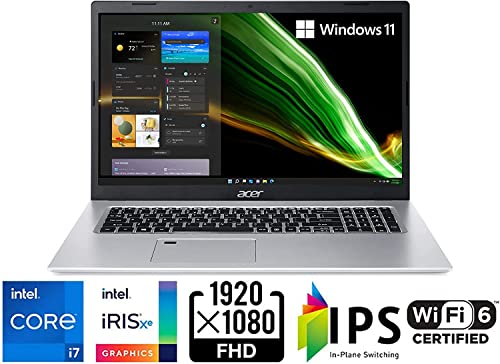 Acer Aspire 5 17.3" FHD IPS Premium Business Laptop, 11th Gen Intel Core i7-1165G7 Processor Upto 4.7Mhz, Intel Iris Xe Graphics, Backlit KB, Fingerprint, RJ-45, Win11 Home(36GB|1024GB SSD)
