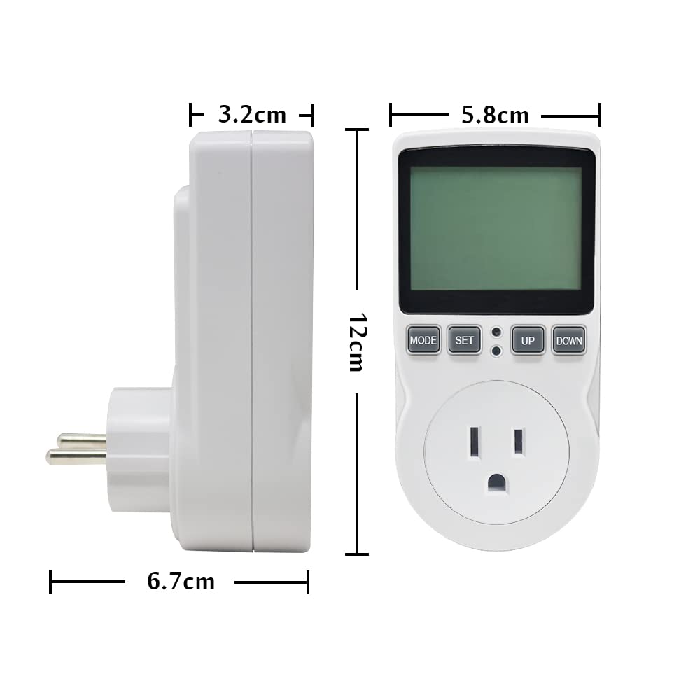 KETOTEK Watt Meter Power Meter Plug Electricity Usage Monitor, Energy Monitor with Backlight, Kilowatt Meter Socket Outlet, Voltage Amps Power Consumption Meter, Overload Protection