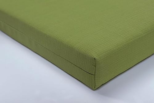 Pillow Perfect Forsyth Solid Indoor/Outdoor Wicker Patio Sofa/Swing Cushion Tufted, Weather and Fade Resistant, 18" x 45", Green