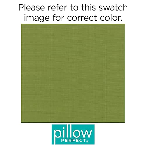 Pillow Perfect Forsyth Solid Indoor/Outdoor Wicker Patio Sofa/Swing Cushion Tufted, Weather and Fade Resistant, 18" x 45", Green