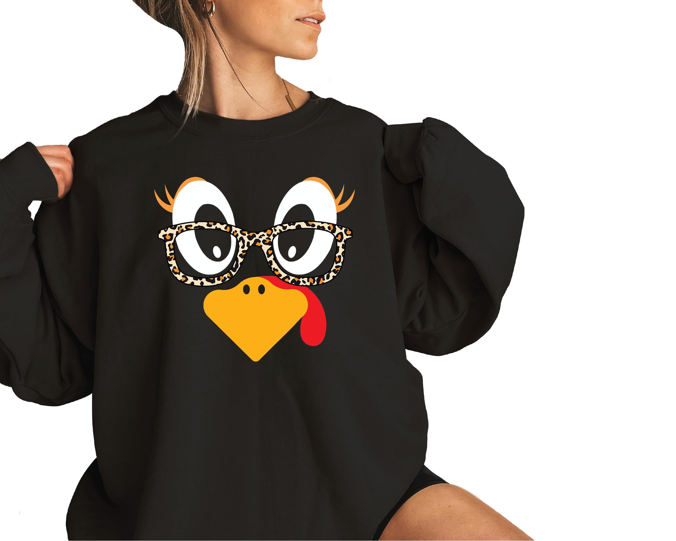 Cute Turkey Thanksgiving Sweatshirt | Thankgsiving Gift Sweater for Women | Funny Thanksgiving & Christmas Shirt