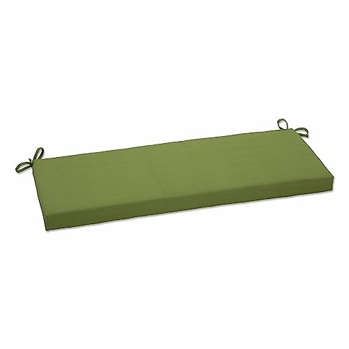 Pillow Perfect Forsyth Solid Indoor/Outdoor Wicker Patio Sofa/Swing Cushion Tufted, Weather and Fade Resistant, 18" x 45", Green