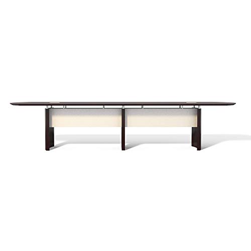 Safco Products Mayline Napoli 12'W x 48"D Curved End Rectangle Conference Table, Mahogany Veneer