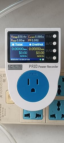 ZHURUI PR10-E US15A Power Meter Plug/Home Power metering Socket/watt Meter/2.4 inch TFT Color LCD/0.5FS(New)