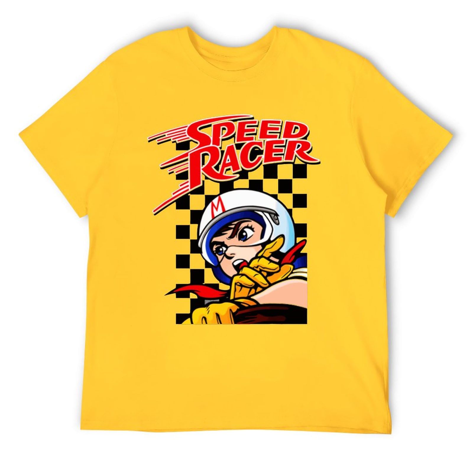 COROBAN Men's Go Speed Racer Classic Sports Tshirts Anime Tee Yellow L