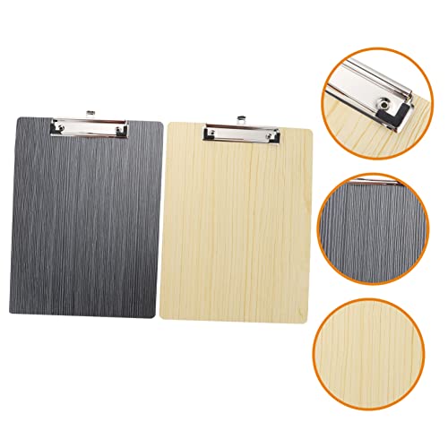 Tofficu Correction Fluid 2pcs Folder Board Pencil Conference Writing Board Paper File Organizer Document Organizer Clipboard Clip Boards Exam Paper Clips A4 Wood Grain Wooden Bottom Plate