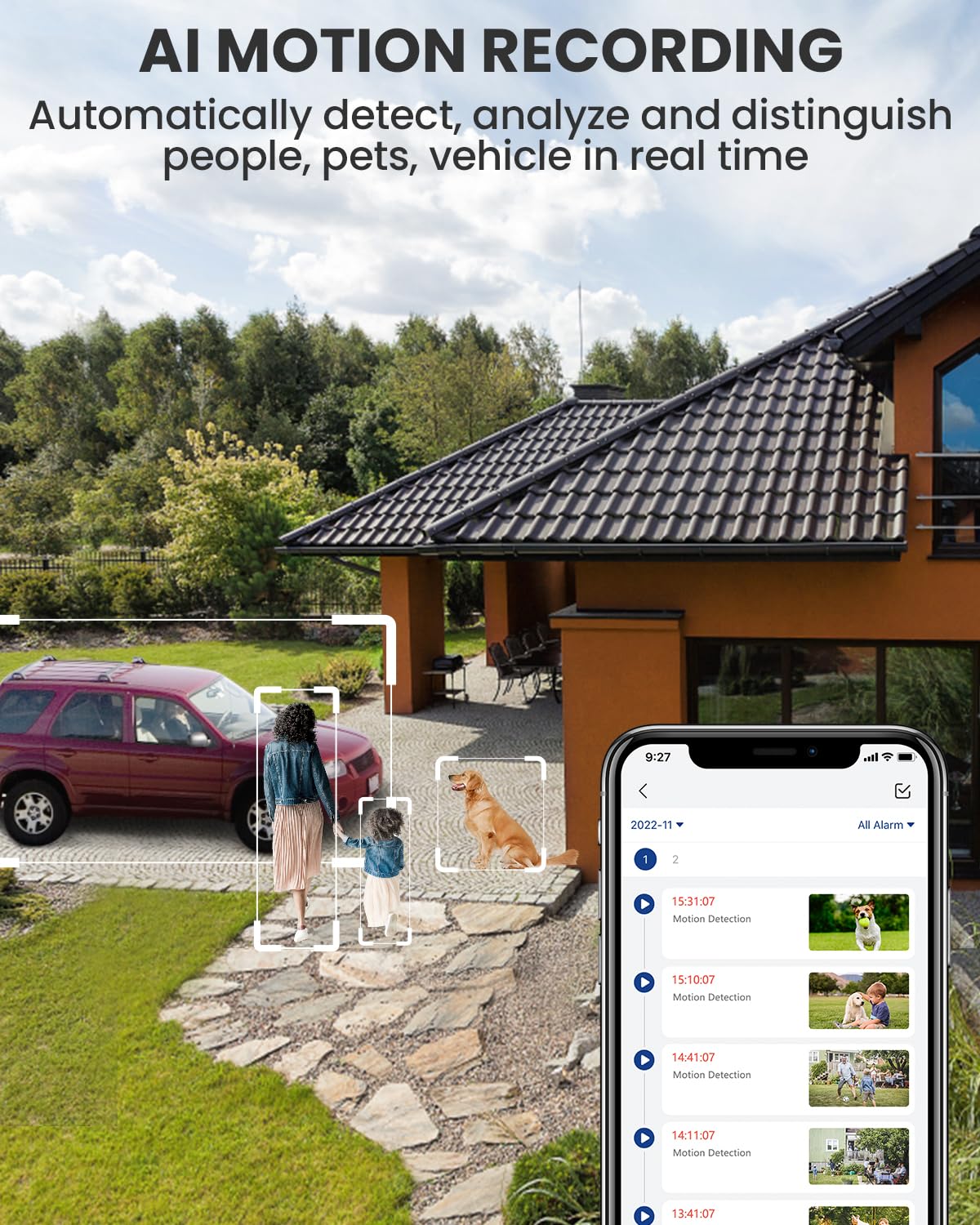 MUBVIEW Security Cameras Outdoor Wireless, 2K Smart Battery Camera 2.4Ghz WiFi, Cameras for Home Security with Spotlight&Siren Alarm, 2-Way Audio, Color Night Vision, Motion Detection, Cloud Storage