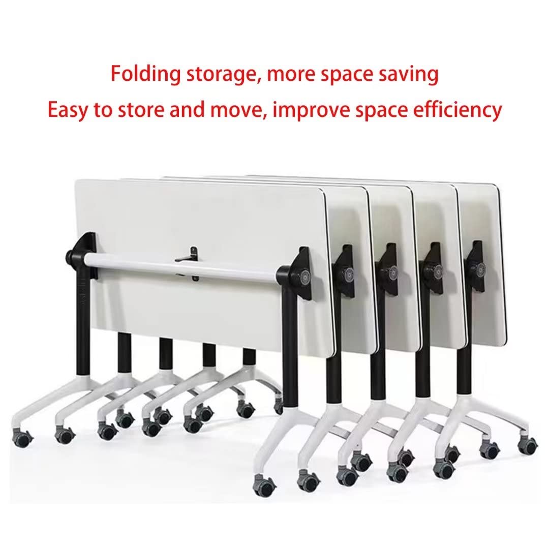UDHSV Desk Chairs with Wheels,Computer Desk,Gaming Desk,Meeting Office Table Conference Meeting Seminar Table 1 Piece,White (47.2×23.6×29.5in)
