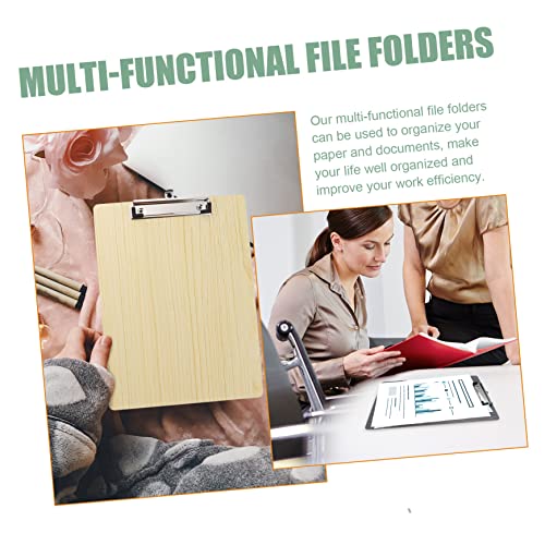 Tofficu Correction Fluid 2pcs Folder Board Pencil Conference Writing Board Paper File Organizer Document Organizer Clipboard Clip Boards Exam Paper Clips A4 Wood Grain Wooden Bottom Plate
