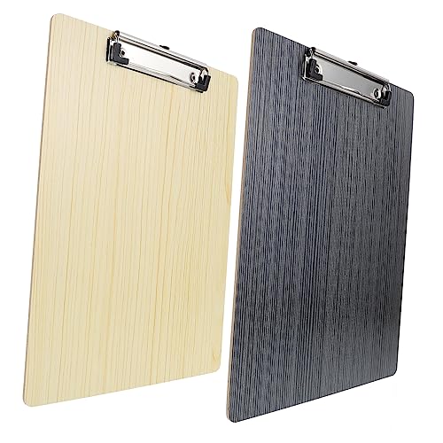 Tofficu Correction Fluid 2pcs Folder Board Pencil Conference Writing Board Paper File Organizer Document Organizer Clipboard Clip Boards Exam Paper Clips A4 Wood Grain Wooden Bottom Plate