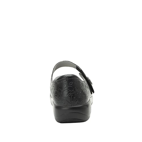 Alegria Kourtney Mary Jane Women's Comfort Shoes Embloom Black Vegan Leather 9 M US