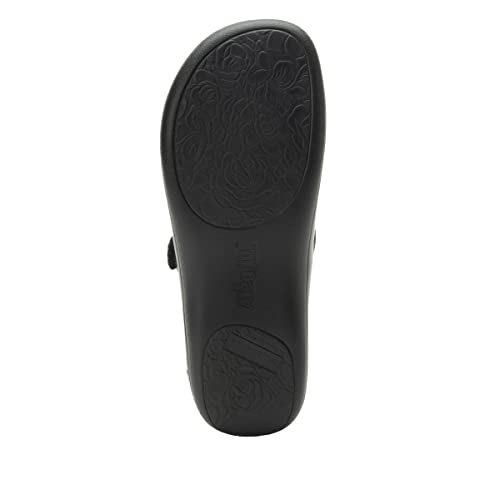 Alegria Kourtney Mary Jane Women's Comfort Shoes Embloom Black Vegan Leather 9 M US