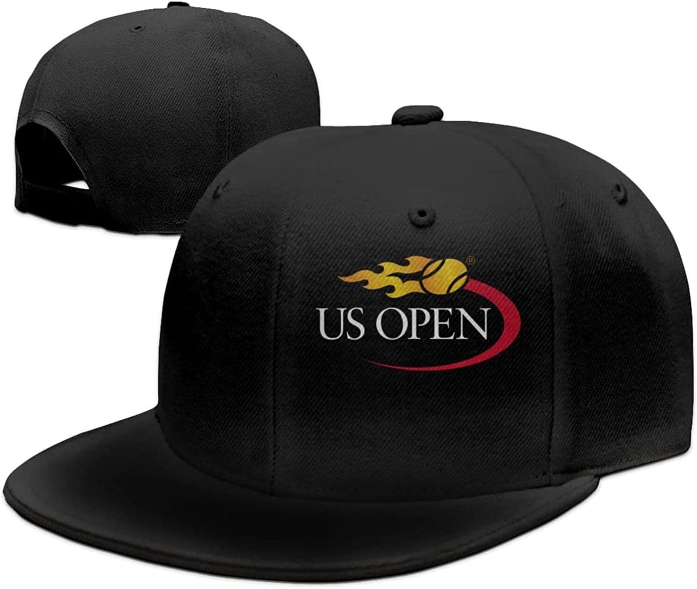 Us Open Tennis Baseball Caps Unisex Flat Brim Baseball Cap Hat Black