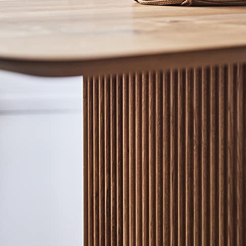 BIGMAII Brown Soild Wood Conference Table Modern Rectangle Dining Table Wooden Kitchen Table with Double Pedestal for Home Office Dining Room - 94.5" L Only Table