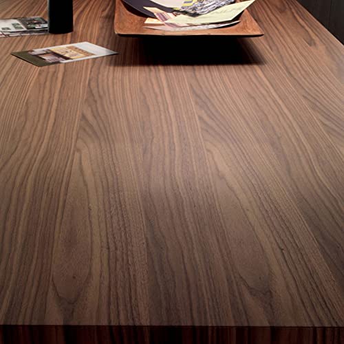 BIGMAII Rectangle Wood Conference Table Brown Dining Table Modern Wooden Kitchen Table with Metal Pedestal for Home Office Dining Room - 78.7" L Only Table