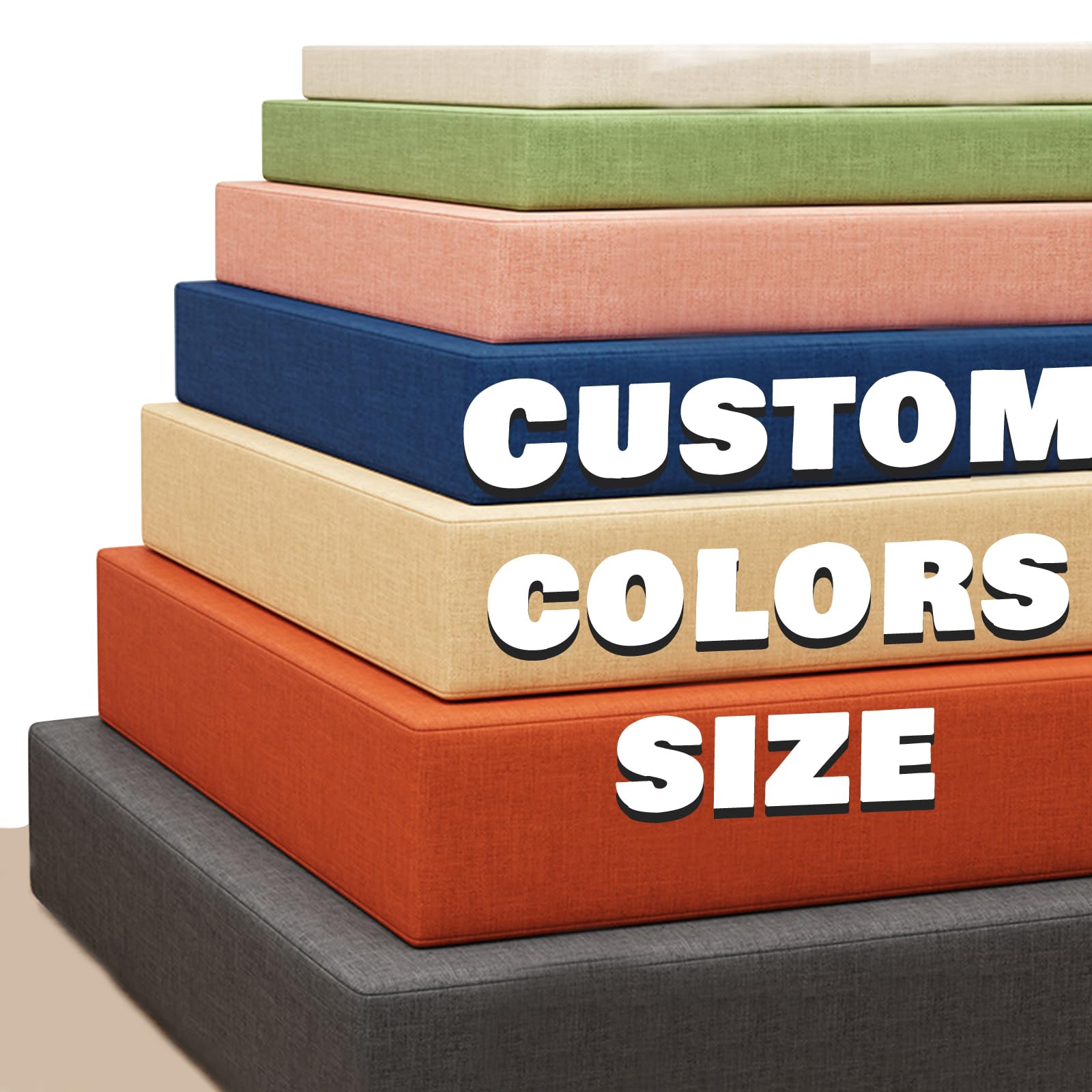 Custom Bench Cushion, Custom Size Cushions for Bench Seat Indoor, Personalized Non-Slip Bay Window Seat Cushions,Outdoor Garden Cushions Furniture Chair Pads