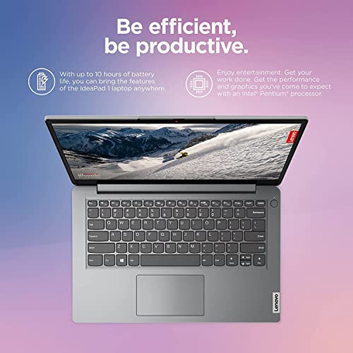 Lenovo 2023 Newest Ideapad 1i Laptop, 14 inch HD Display, Intel Pentium N5030 Processor, 4GB RAM, 256GB Storage, Intel UHD Graphics, Wi-Fi 6, Bluetooth, Windows 11 Home in S Mode, Bundle with Cefesfy