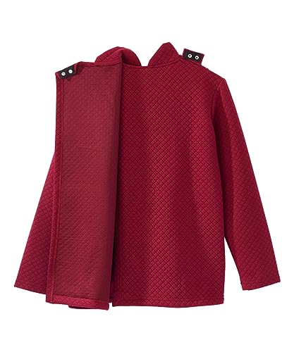 Women’s Easy Dressing Open Back Adaptive Half Zip Tracksuit Top - Wine 2XL