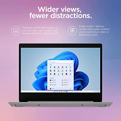Lenovo 2023 Newest Ideapad 1i Laptop, 14 inch HD Display, Intel Pentium N5030 Processor, 4GB RAM, 256GB Storage, Intel UHD Graphics, Wi-Fi 6, Bluetooth, Windows 11 Home in S Mode, Bundle with Cefesfy